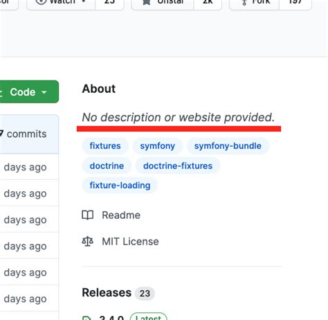 Add A Description To This Repository Issue Doctrine Doctrinefixturesbundle Github