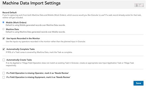 Getting Started How To Setup Machine Data Import Settings