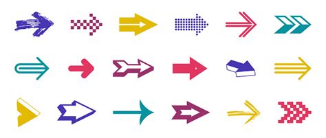 화살표는 다양한 모양 스타일과 개념의 큰 세트를 상징 아이콘 또는 로고 생성을위한 커서 단일 색상 흑백 로고 유형 0명에 대한