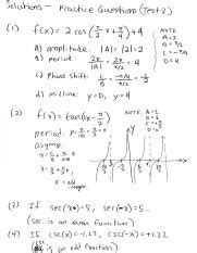 PreCalc Test 3 Practice Problems Solutions 2 Pdf F Cx D F X IF Co A C Mr T Ak