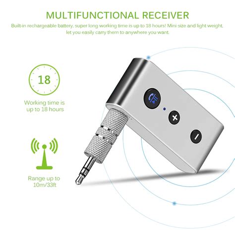 무선 핸즈프리 차량용 키트 35mm 잭 Aux Bluetooth 42 Aux 오디오 수신기 어댑터 핸즈프리 음악 수신기