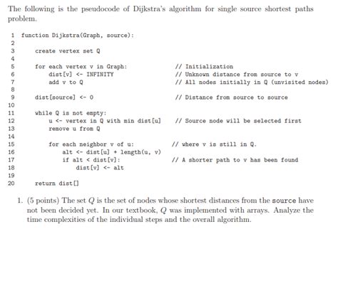solved the following is the pseudocode of dijkstra s