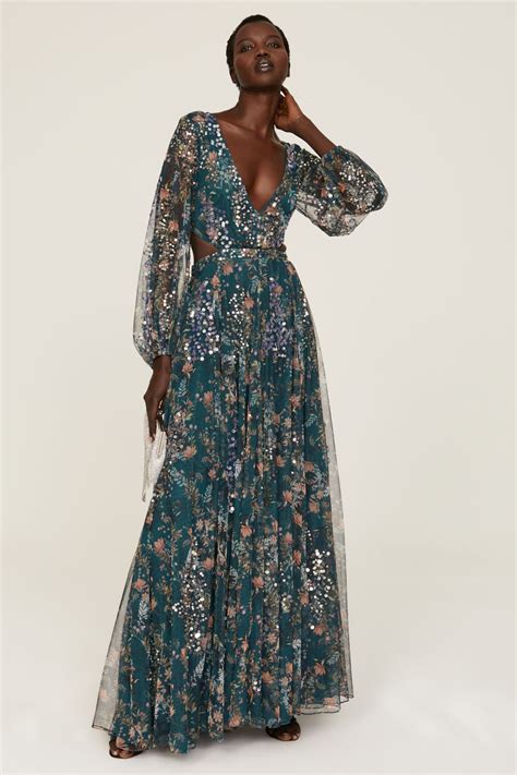 Blue Floral Gown By Ieena For Mac Duggal Rent The Runway