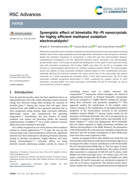 Pdf Synergistic Effect Of Bimetallic Pdpt Nanocrystals For Highly