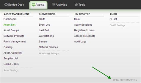 Menu Customization