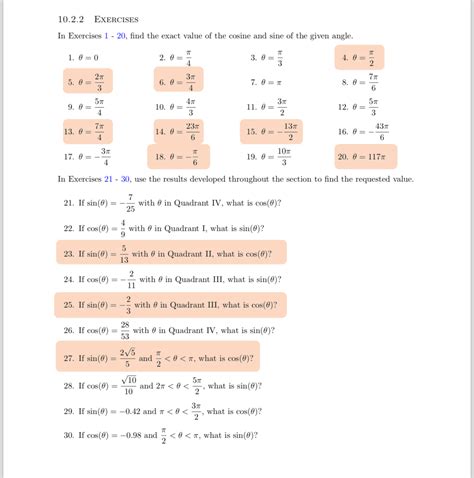 Solved EXERCISESIn Exercises Find The Exact Chegg