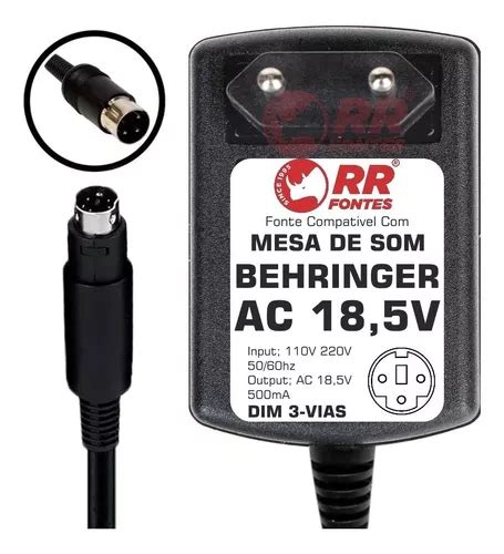 Fonte 18,5vac Para Mesa Mixer Behringer Mx-psu Mxeu3 Mxjp3 | MercadoLivre
