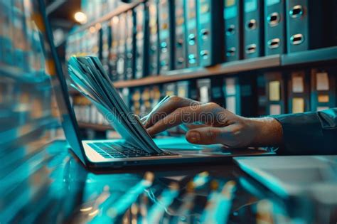 Businessman Using Dms Technology To Manage And Securely Store Files With Database Online Stock