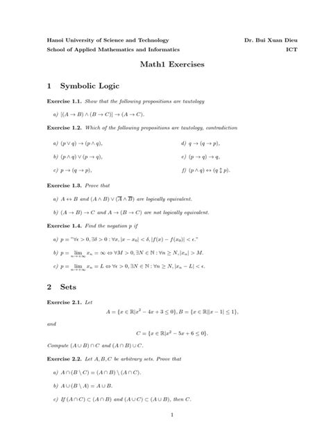 Math Exercise 1 Pdf