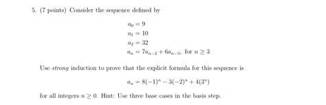 Solved 7 ﻿points ﻿consider The Sequence Defined