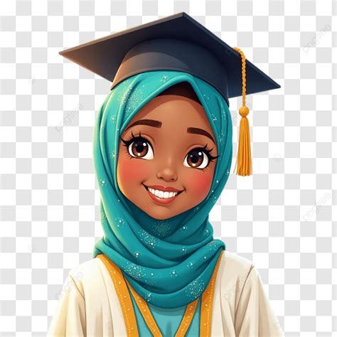 รูปสาวฮิญาบยิ้มน่ารักฉลองการสำเร็จการศึกษา Png การสำเร็จการศึกษา ความสุขที่สำเร็จการศึกษา
