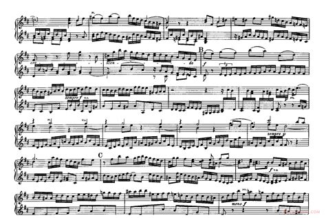 巴赫勃兰登堡协奏曲第五首d大调《concerto No5 In D Major Bwv1050》钢琴四手联弹钢琴曲谱器乐学习网