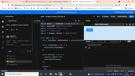 Drawer Onclose Not Being Called · Issue 32845 · Ant Designant Design
