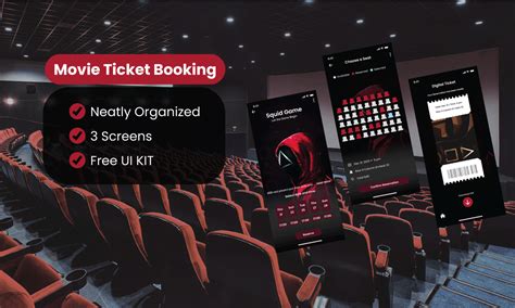 movie ticket booking cinema reservation app concept figma