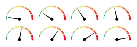 Premium Vector Scale Speed In Flat Style Vector Color Speedometer Set