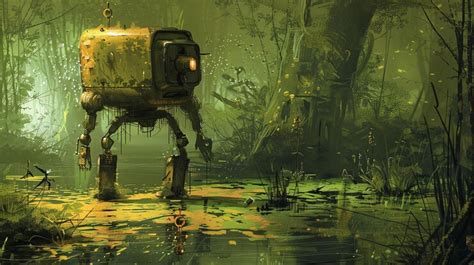 Premium Photo The Image Is A Concept Art Of A Robot Walking Through A