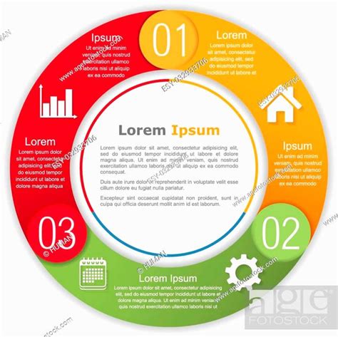Circle Infographics With Three Elements Steps Or Options Process Diagram Round Chart Template