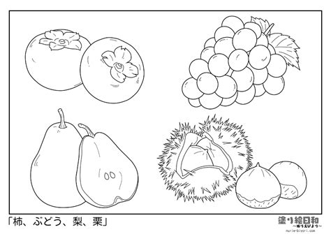 秋の塗り絵素材 塗り絵日和