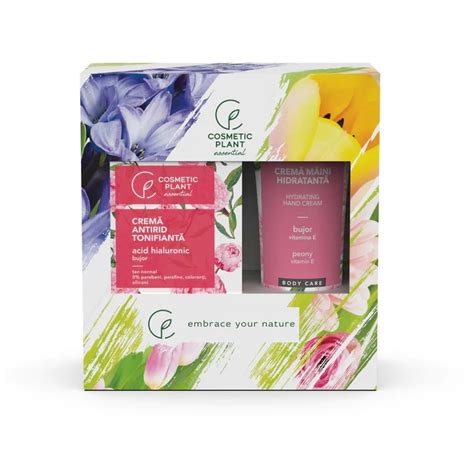 Комплект Тонизиращ крем против бръчки с хиалуронова киселина и божур 50 мл и хидратиращ крем за