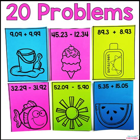 Adding And Subtracting Decimals Solve The Room Summer Math