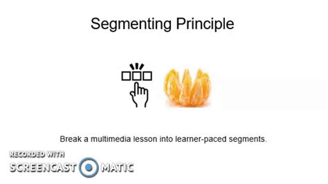 Segmenting Principle Richard Mayers Multimedia Instructional Segmenting Principle Richard Mayers Multimedia Instructional