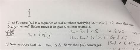 solved 1 a suppose n is a sequence of real numbers