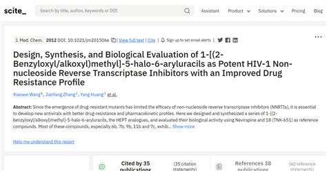 Citation Report Design Synthesis And Biological Evaluation Of 1 2 Benzyloxylalkoxyl