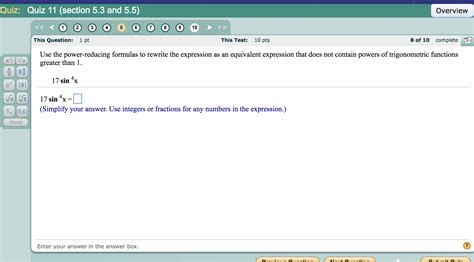 Solved Use The Power Reducing Formulas To Rewrite The