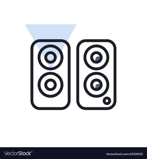 Two Acoustic Speaker Icon Graph Symbol For Music Vector Image