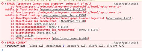 Always Got Cannot Read Property Selector Of Null Error In Ionic4