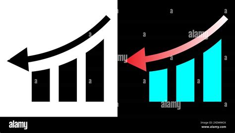 Decreasing Bar Graph Symbol Declining Bar Graph Icon Decreased Graph Illustration Stock Vector