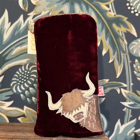 Lua Scottish Coo ‘ Velvet Glasses Case Thistle And Tweed