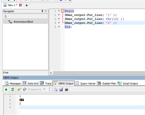 ascii characters appearing on dbms output toad for oracle beta toad world® forums