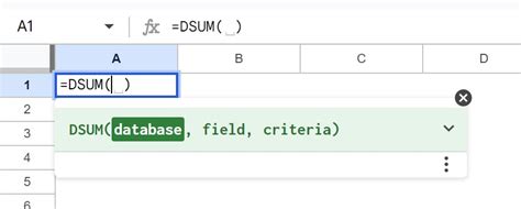 Google Sheets DSUM Definition Syntax Examples How To Use