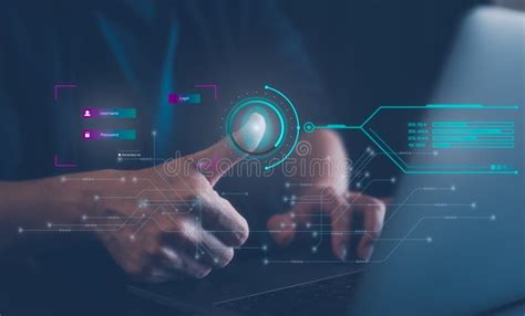 Cyber Network Security Fingerprint Scanning And Biometric Authentication Processing Of