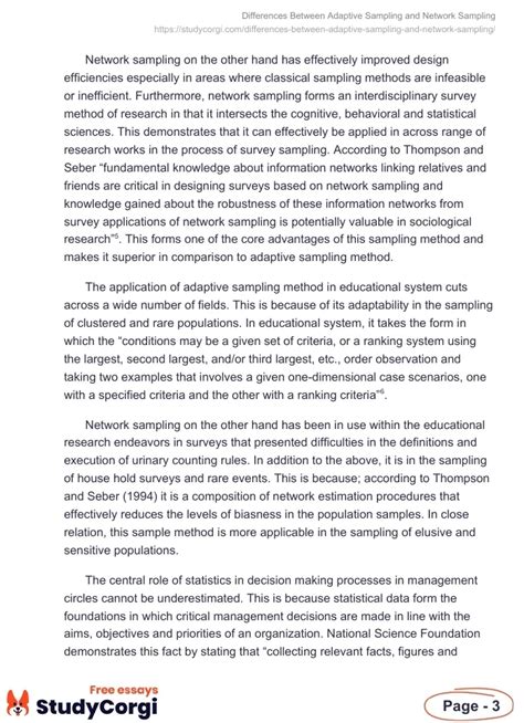 Differences Between Adaptive Sampling And Network Sampling Free Essay