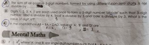 2 the sum of all possible 3 digit numbers formed by using different n