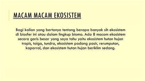 SOLUTION Macam Macam Ekosistem Studypool