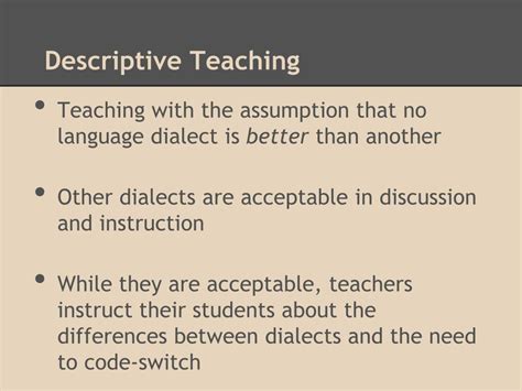 Ppt Descriptive Vs Prescriptive Language Instruction Powerpoint