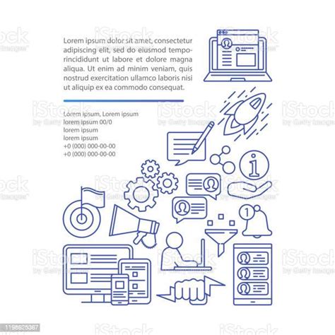 인터넷 데이터 화이트 배경 기사 페이지 벡터 템플릿입니다 브로셔 잡지 선형 아이콘과 텍스트 상자소책자 디자인 요소 인쇄 디자인