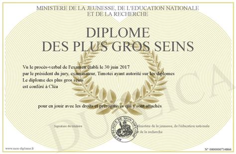 Diplome Des Plus Gros Seins