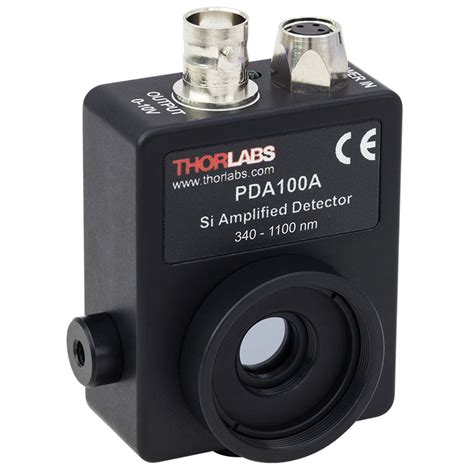 Thorlabs Pda100a Si Switchable Gain Detector 340 1100 Nm 2 4 Mhz Bw 100 Mm 2 8 32 Taps