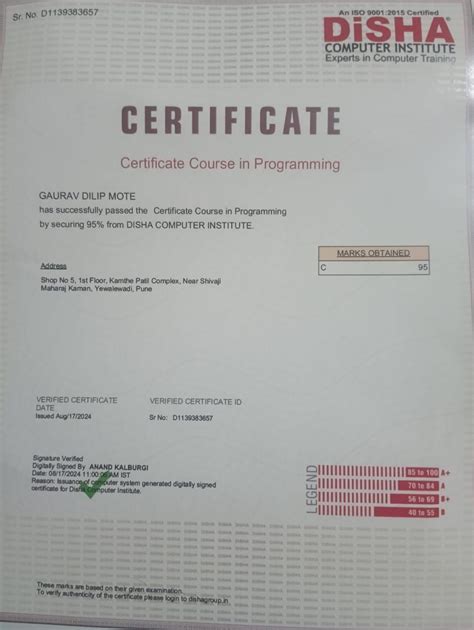 gaurav mote on linkedin certification c programming language