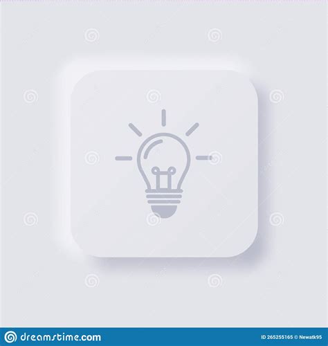 Lightbulb Icon White Neumorphism Soft Ui Design For Web Design Stock Vector Illustration Of