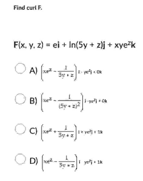 solved find curl