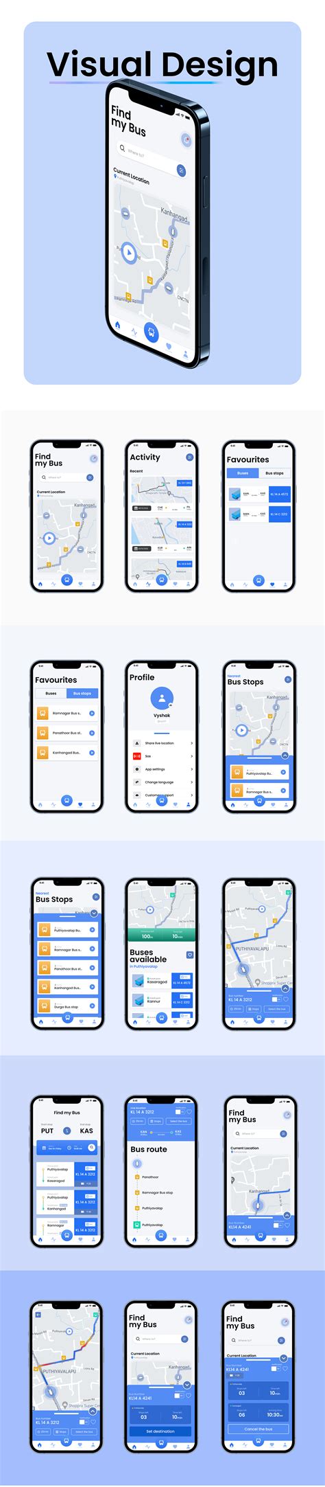 Public Bus Tracking UX UI Case Study Behance
