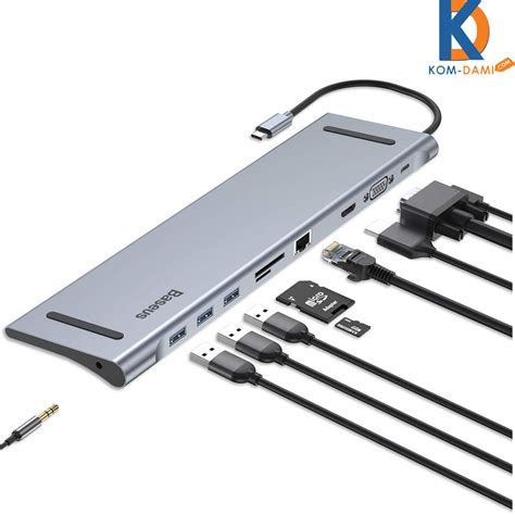 Baseus Usb Type C Hub To 30 Usb Hdmi Compatible Rj45 Usb Hub For