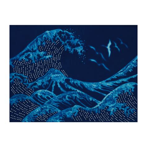 Cyanotype Sashiko Panels
