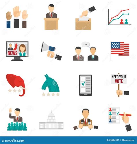 Election Color Icons Stock Vector Illustration Of Ballot 69614333