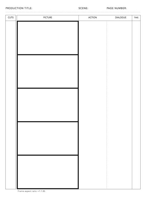 Animation Storyboard Blank Template